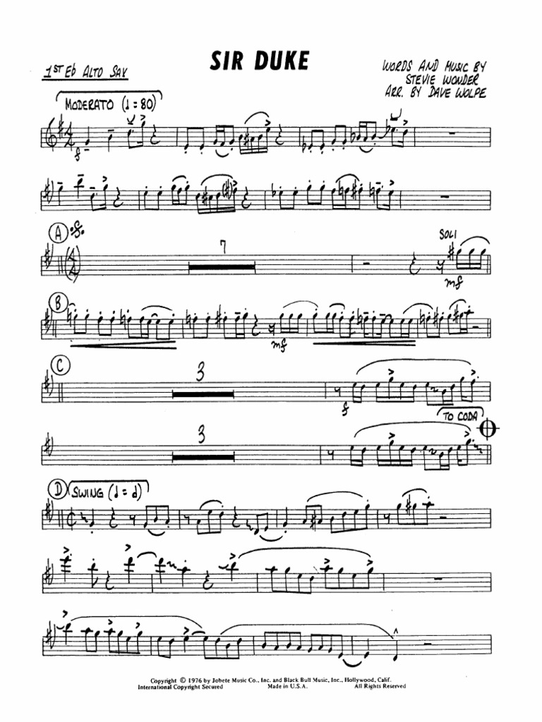 Sir Duke Complete | PDF