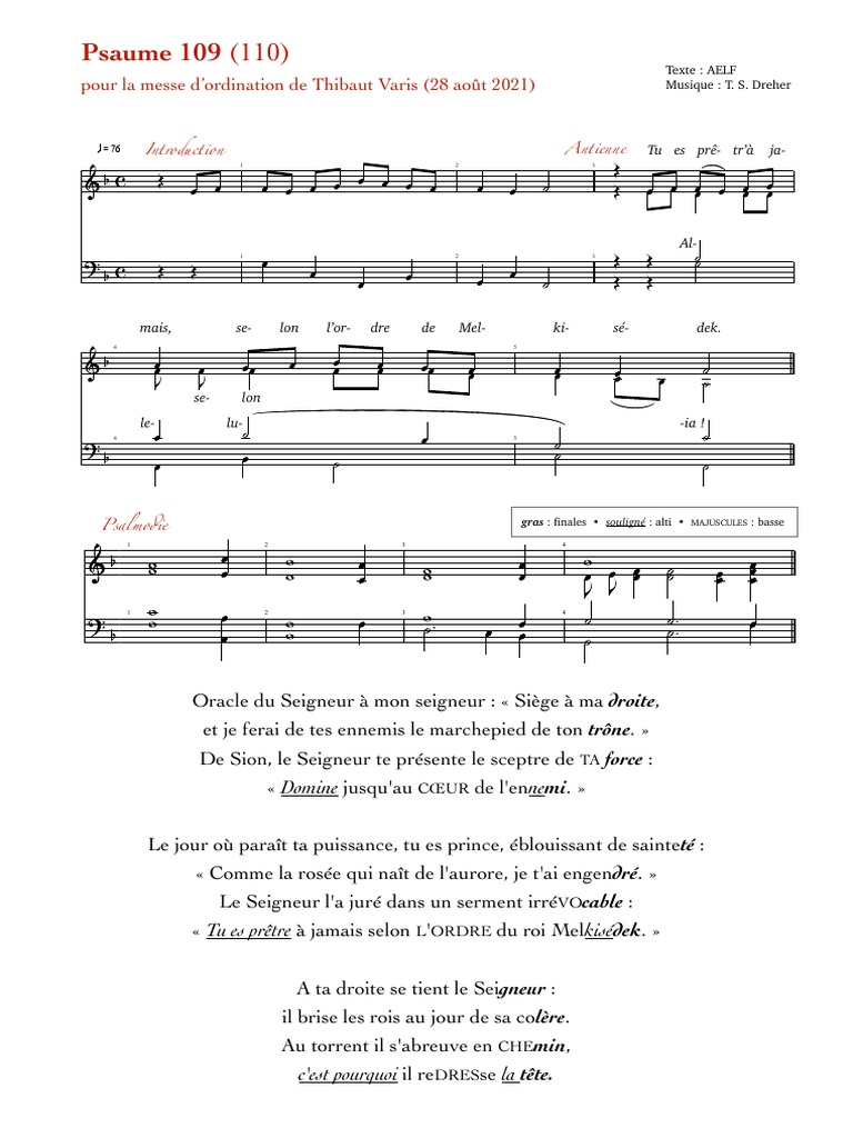 Psaume 109 : Ordination et Puissance | PDF | Liturgie et culte chrétien ...
