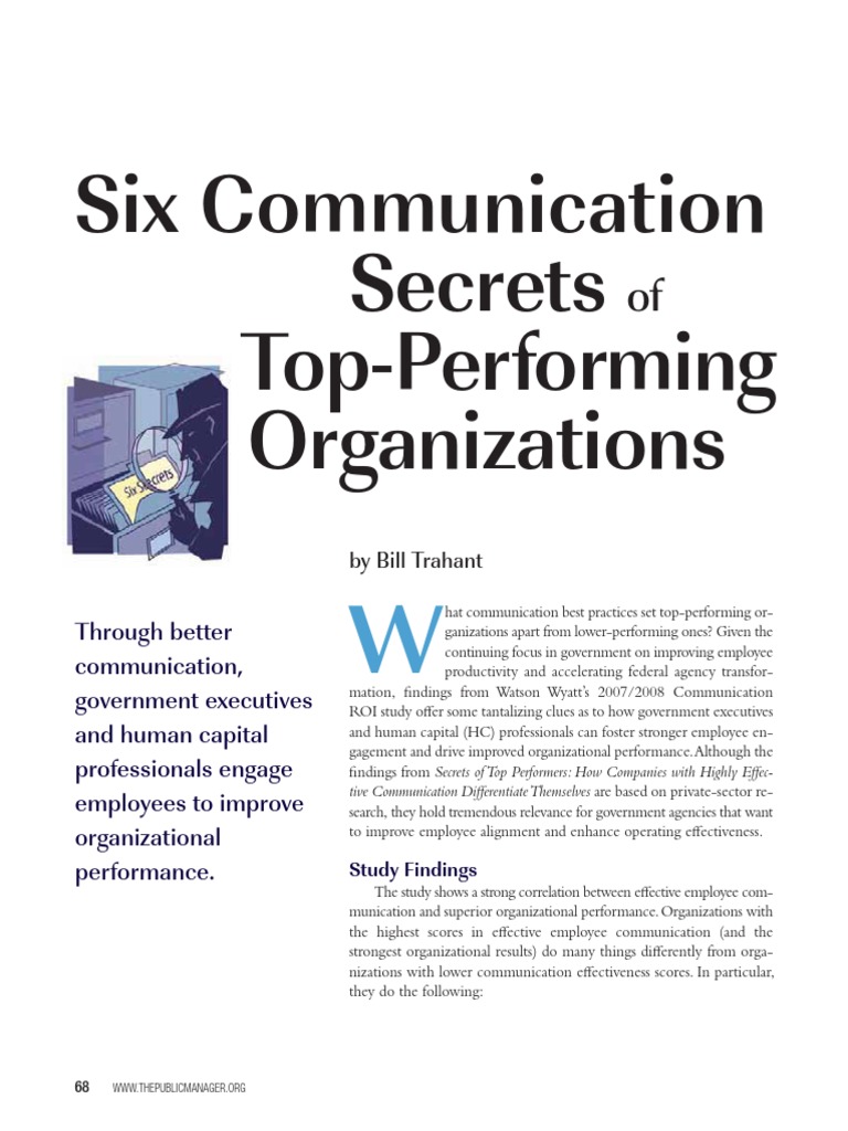 Six Communication Secrets of Top Orgs | PDF | Employee Retention ...