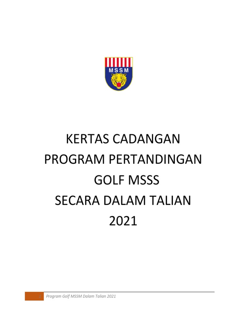 Pertandingan Golf MSSM Dalam Talian 2021 | PDF