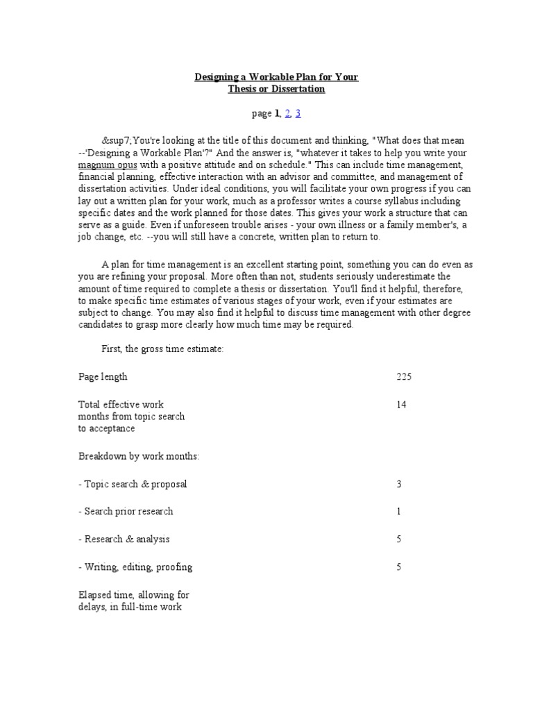 Designing A Workable Plan For Your Thesis or Dissertation | PDF | Thesis