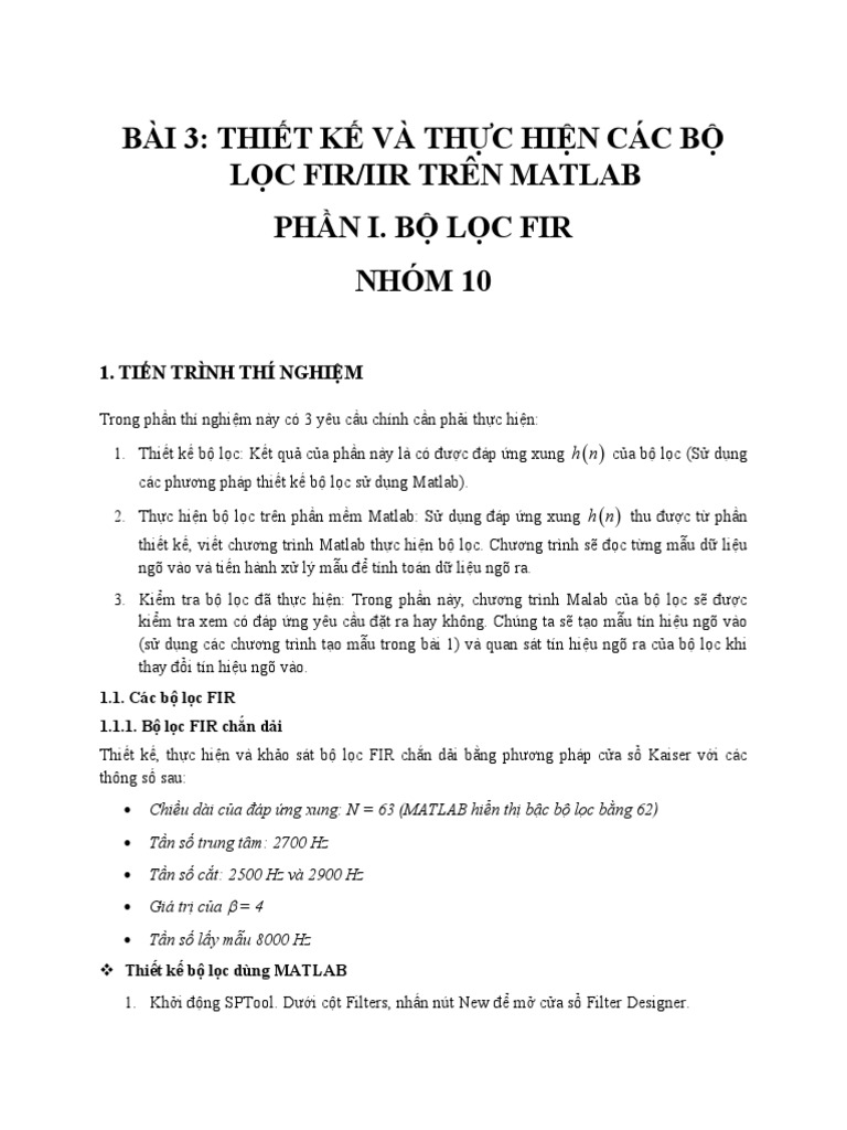Báo cáo Bài TN3 - phần 1 - Nhóm 10 - Sinh vien | PDF