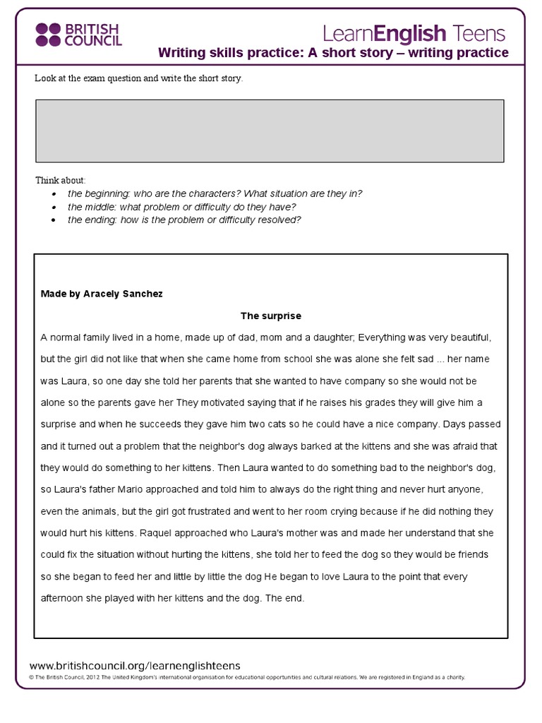 Short Story Writing Practice | PDF