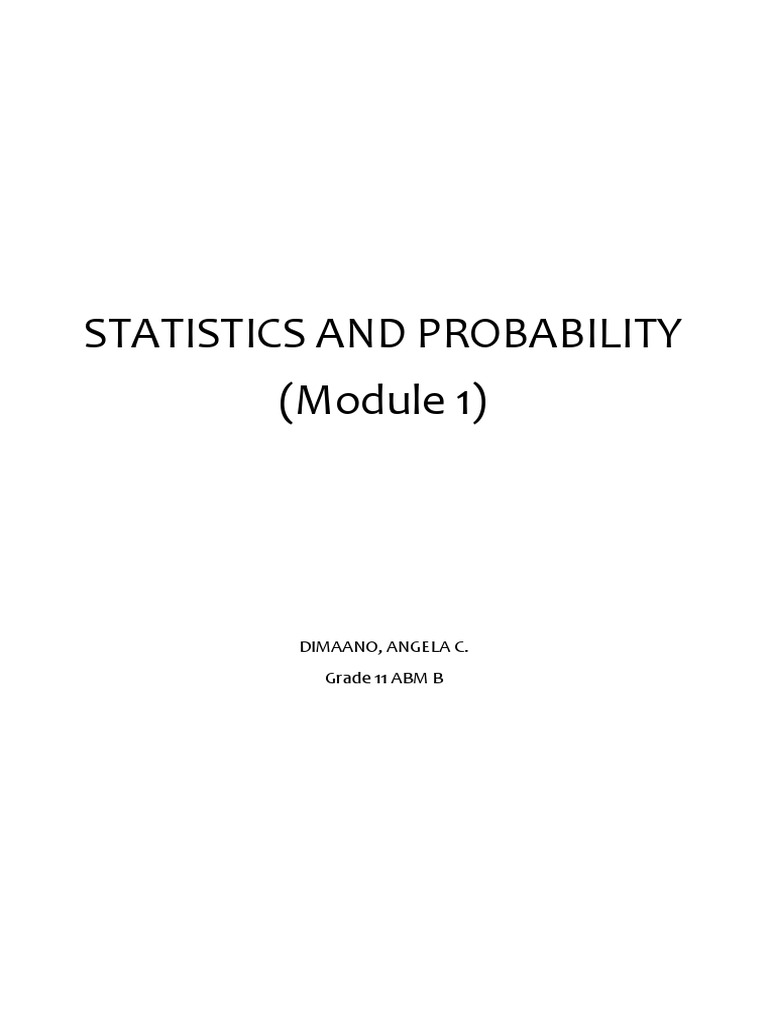 Statistics and Probability Module 1 | PDF | Probability Distribution ...