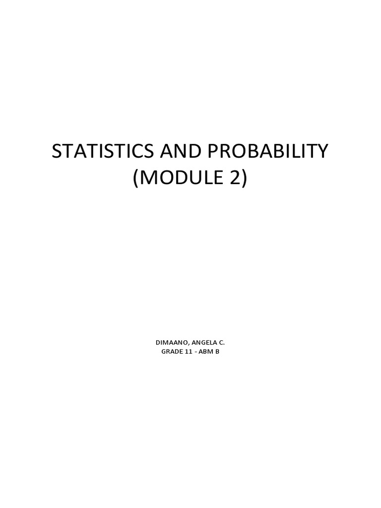 Statistics and Probability Module 2 | PDF | Random Variable | Variance