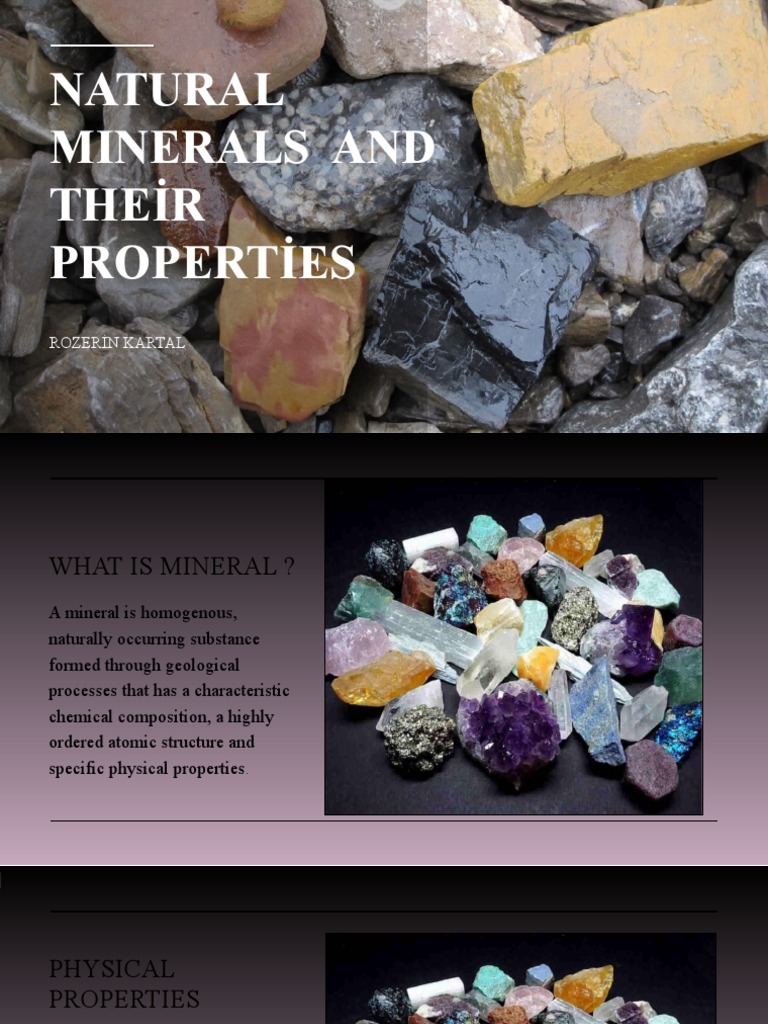 Properties of Natural Minerals Explained | PDF | Rock (Geology) | Minerals