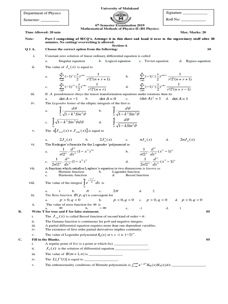 Mathematical Methods of Physics - II | PDF | Mathematical Analysis ...