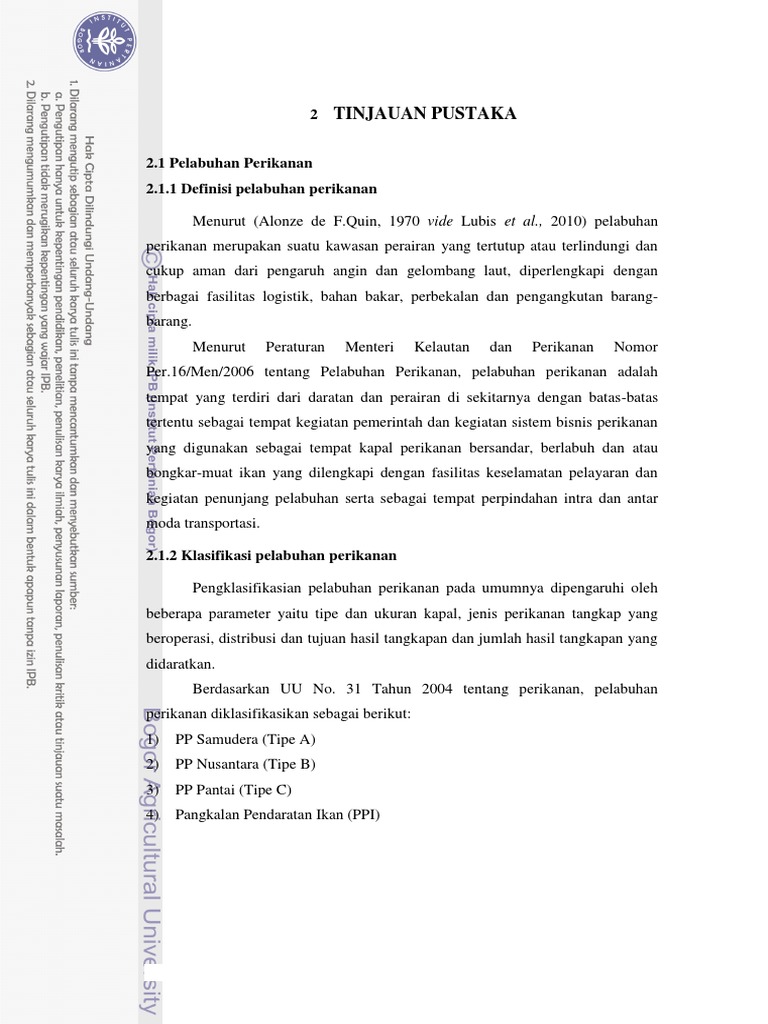 Tinjauan Pustaka 21 Pelabuhan Perikanan Definisi | PDF