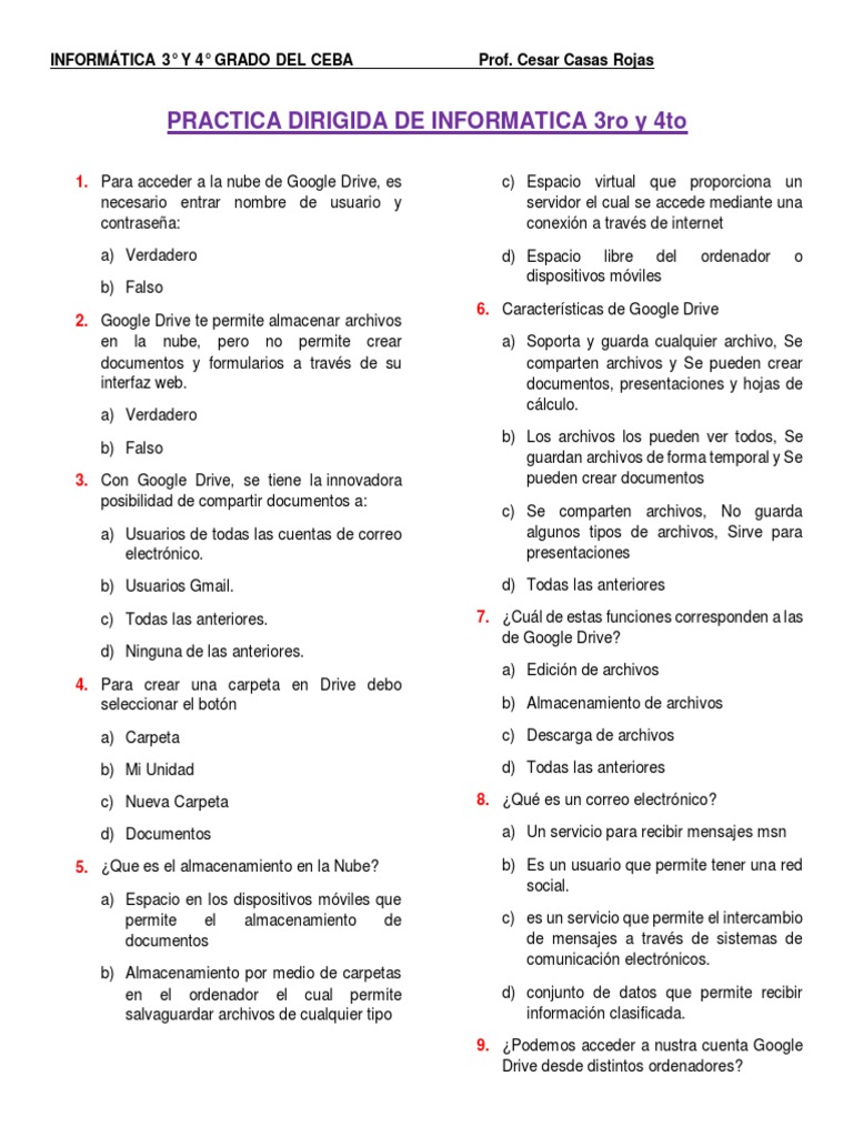 PRACTICA DIRIGIDA DE INFORMATICA 3ro y 4to - 21-09-21 | PDF | Archivo ...