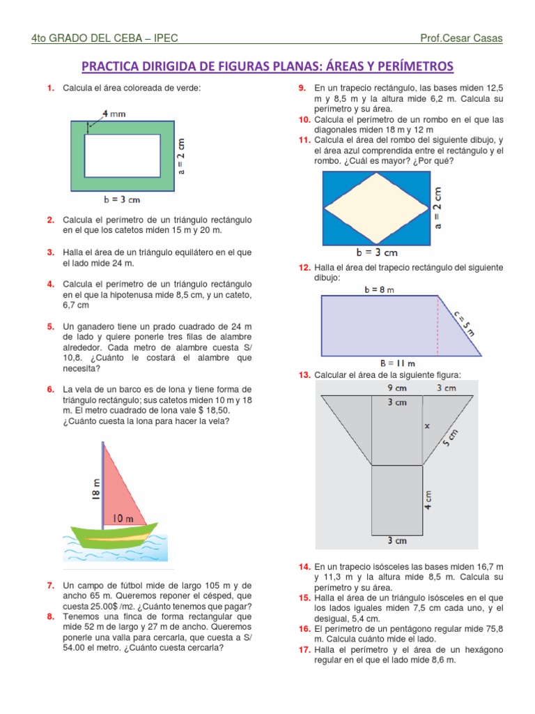 Practica Dirigida - Figuras Planas Ii | PDF | Triángulo | Matemática ...