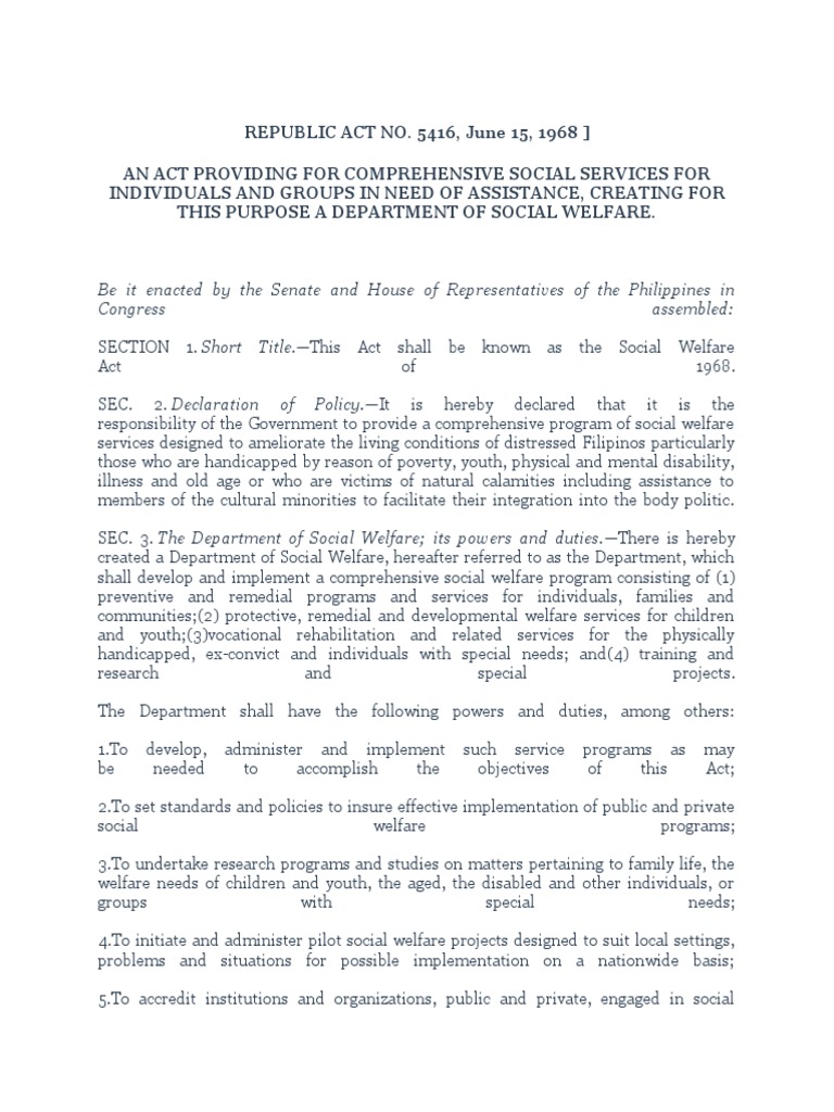 Ra 5416 | PDF | Drug Rehabilitation | Disability