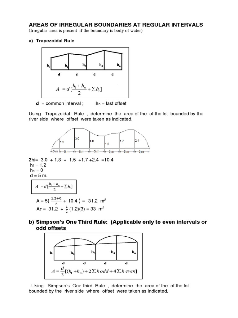 Area Calculation for Irregular Boundaries | PDF | Mathematics | Geometry