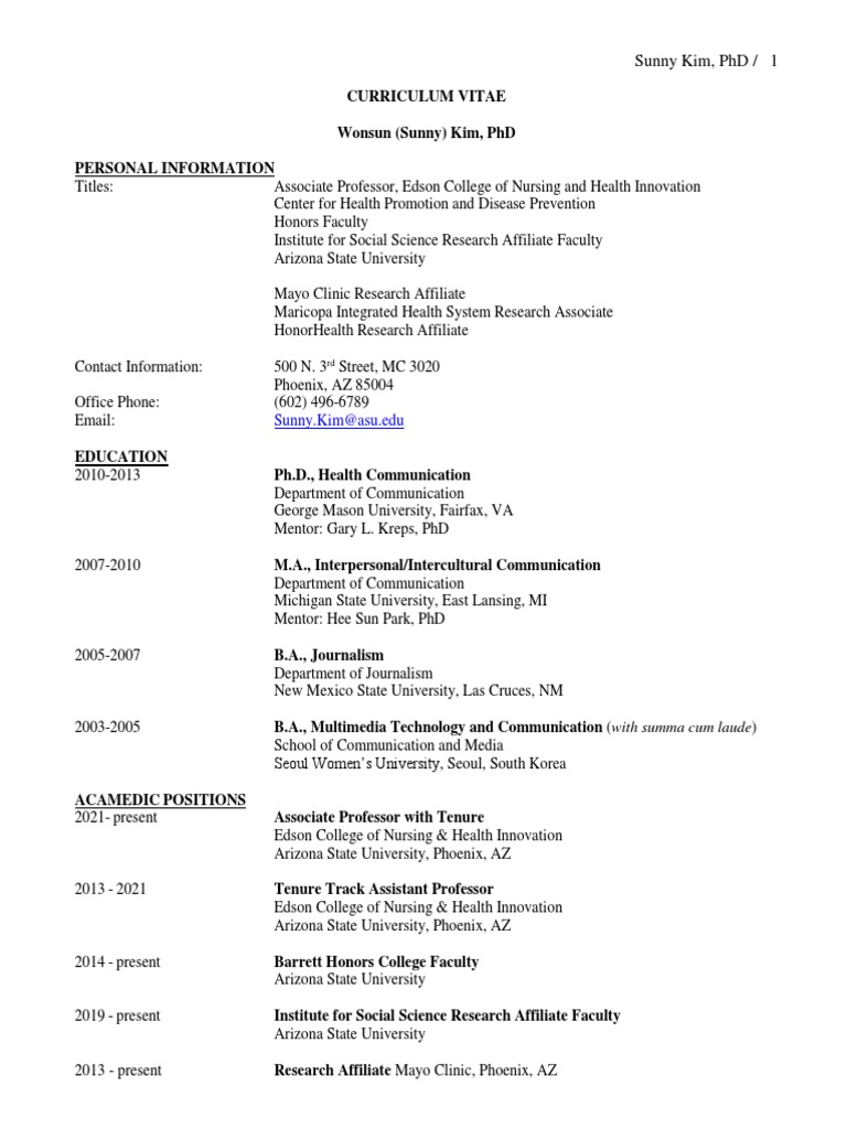 CV Kim Fall 2021 | PDF | Hematopoietic Stem Cell Transplantation | Health Equity