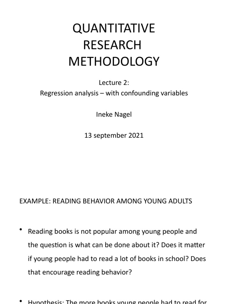 Quantitative Research Methodology: Regression Analysis - With ...