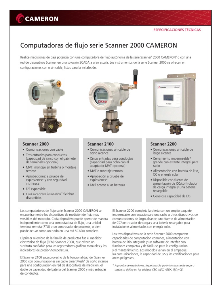 Computadoras de Flujo Serie Scanner 2000 CAMERON | PDF | USB ...