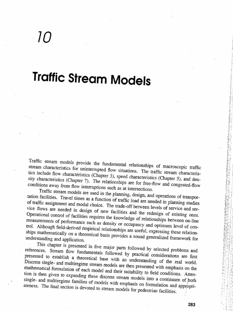 May CH 10 - Traffic Stream Model | PDF