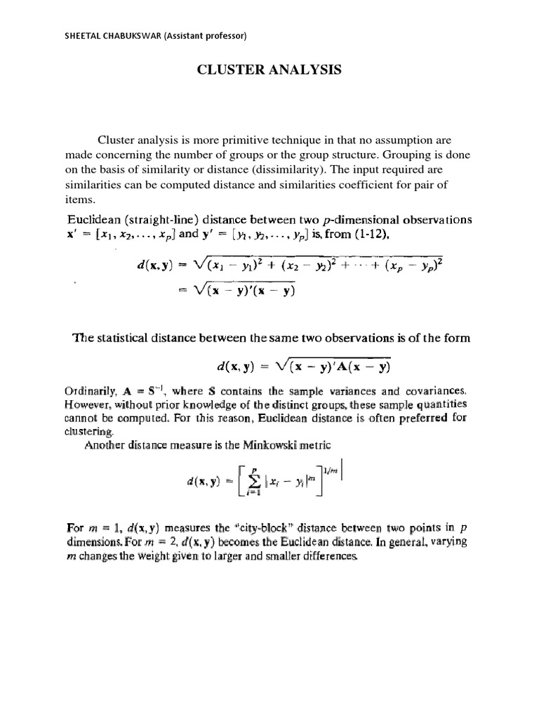 Cluster Analysis Unit 4. | PDF | Cluster Analysis | Multivariate Statistics
