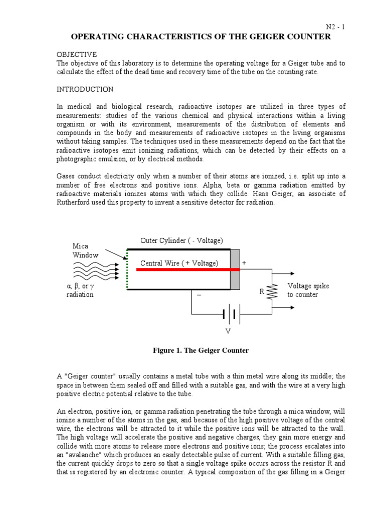 Geiger Counter Operating Characteristics | PDF | Ionizing Radiation ...