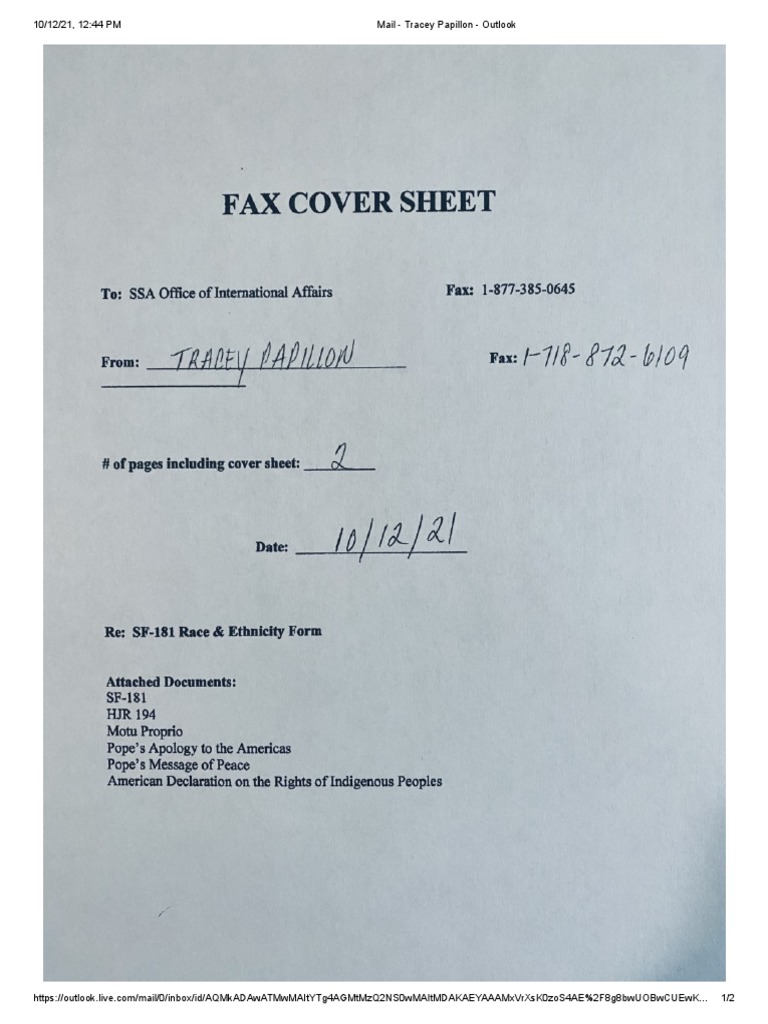 Social Security Fax Cover Sheet Guide | PDF | Computers