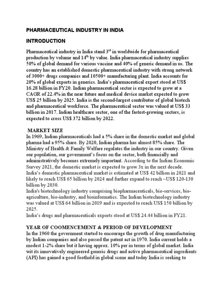 Pharmaceutical Industry in India | PDF | Abbott Laboratories ...