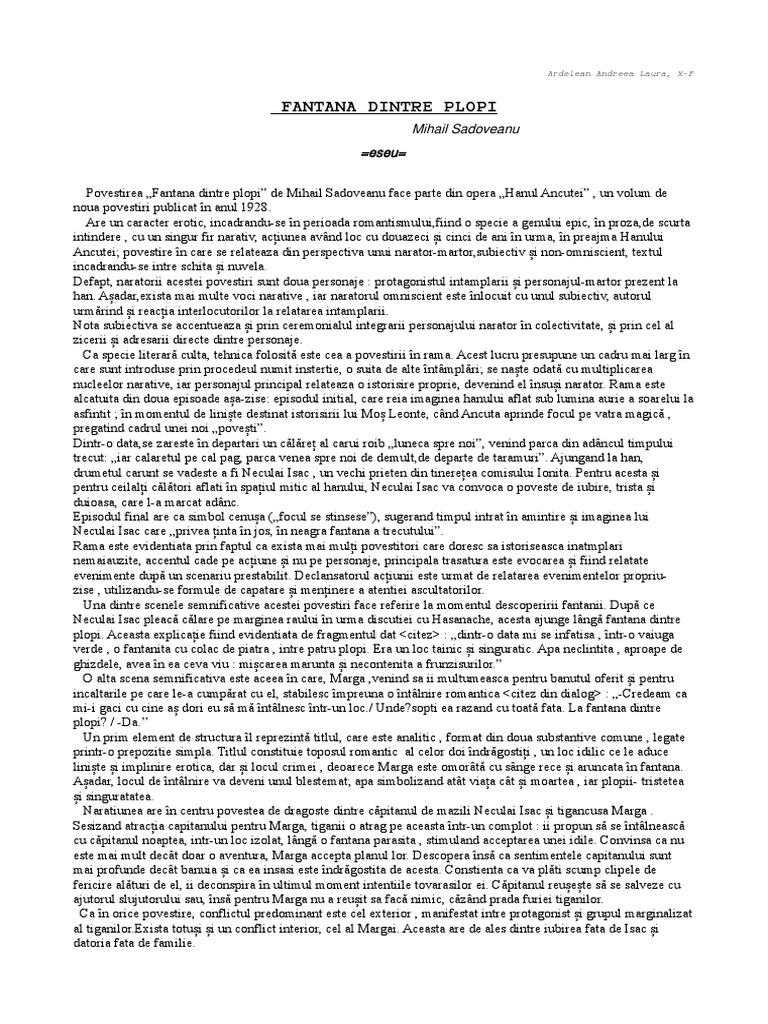 Eseu - Fantana Dintre Plopi | PDF
