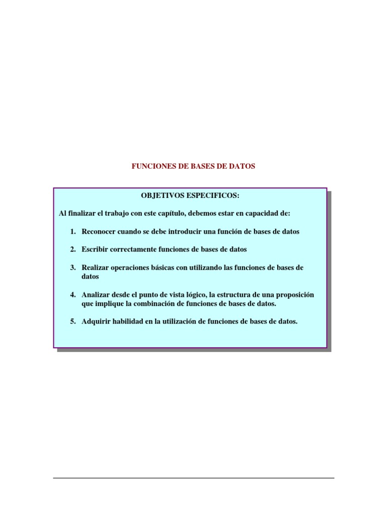 Funciones Base de Datos Ejercicios | PDF | Hoja de cálculo | Microsoft Excel