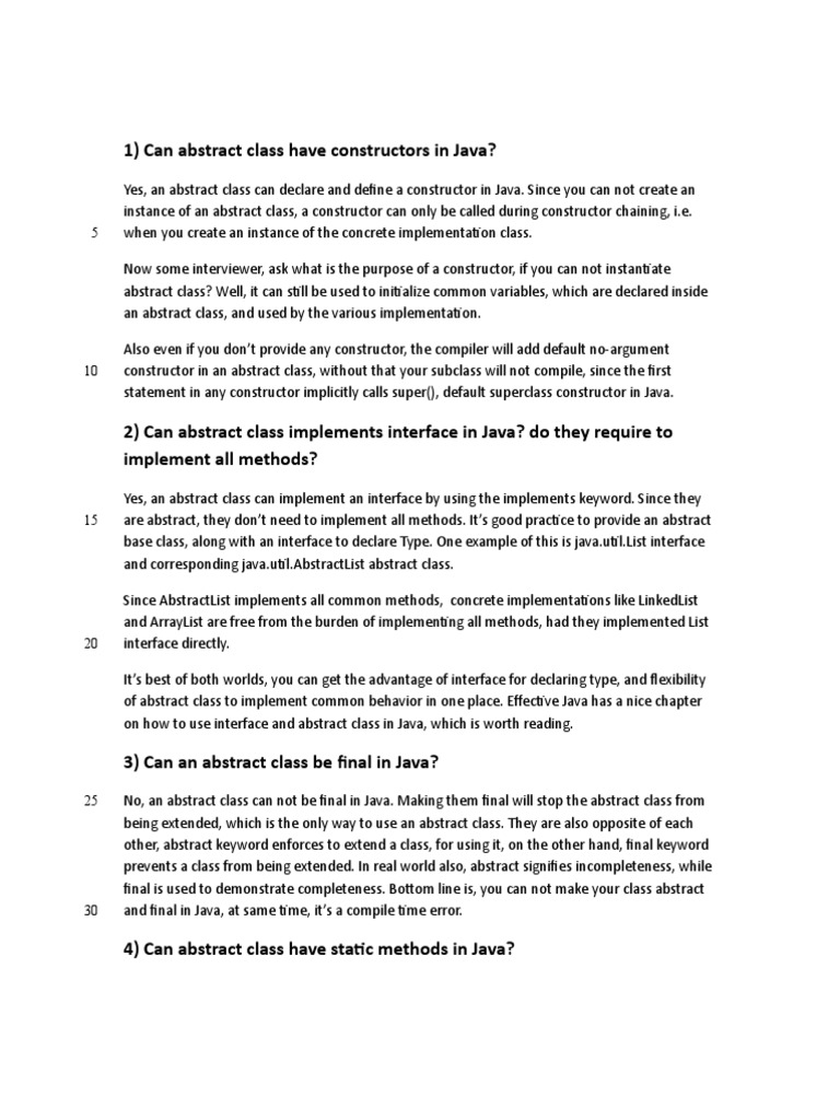 Abstract & Interface | PDF | Class (Computer Programming) | Method ...