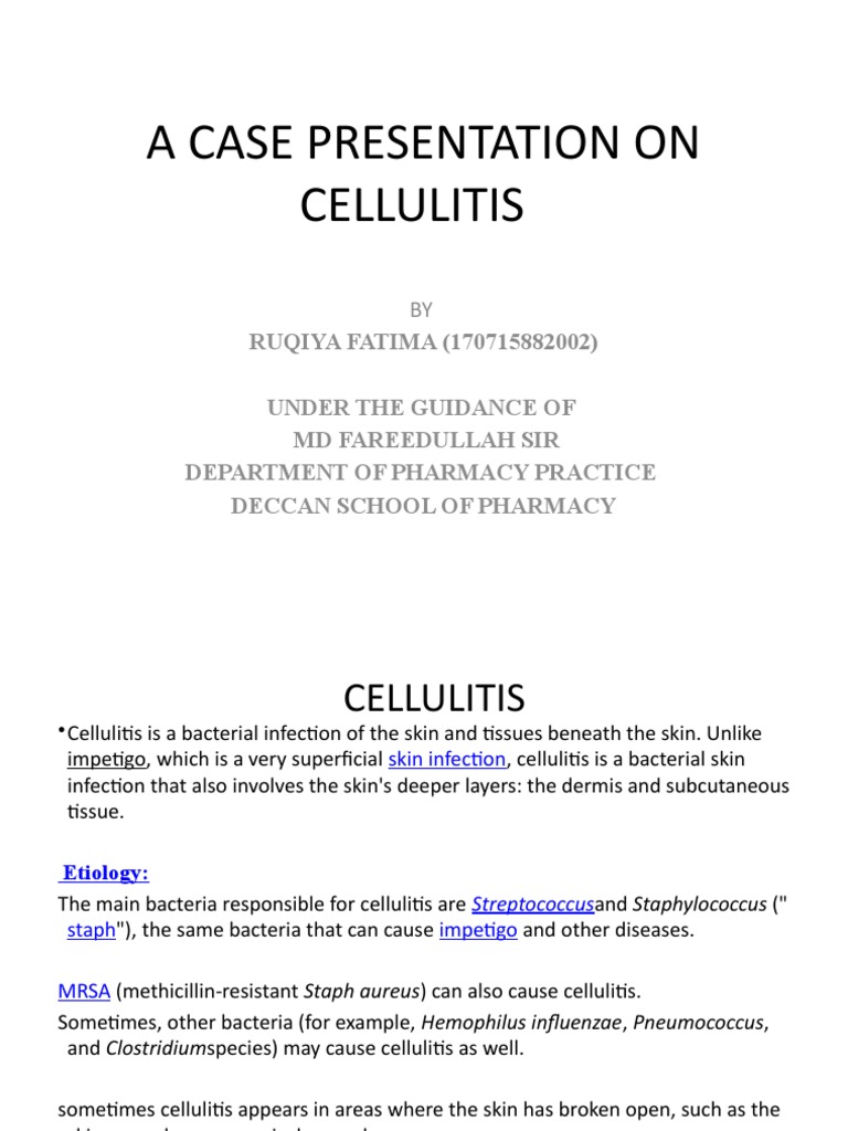 A CASE PRESENTATION ON CELLULITIS by Ruqiya | PDF | Clinical Medicine | Medicine