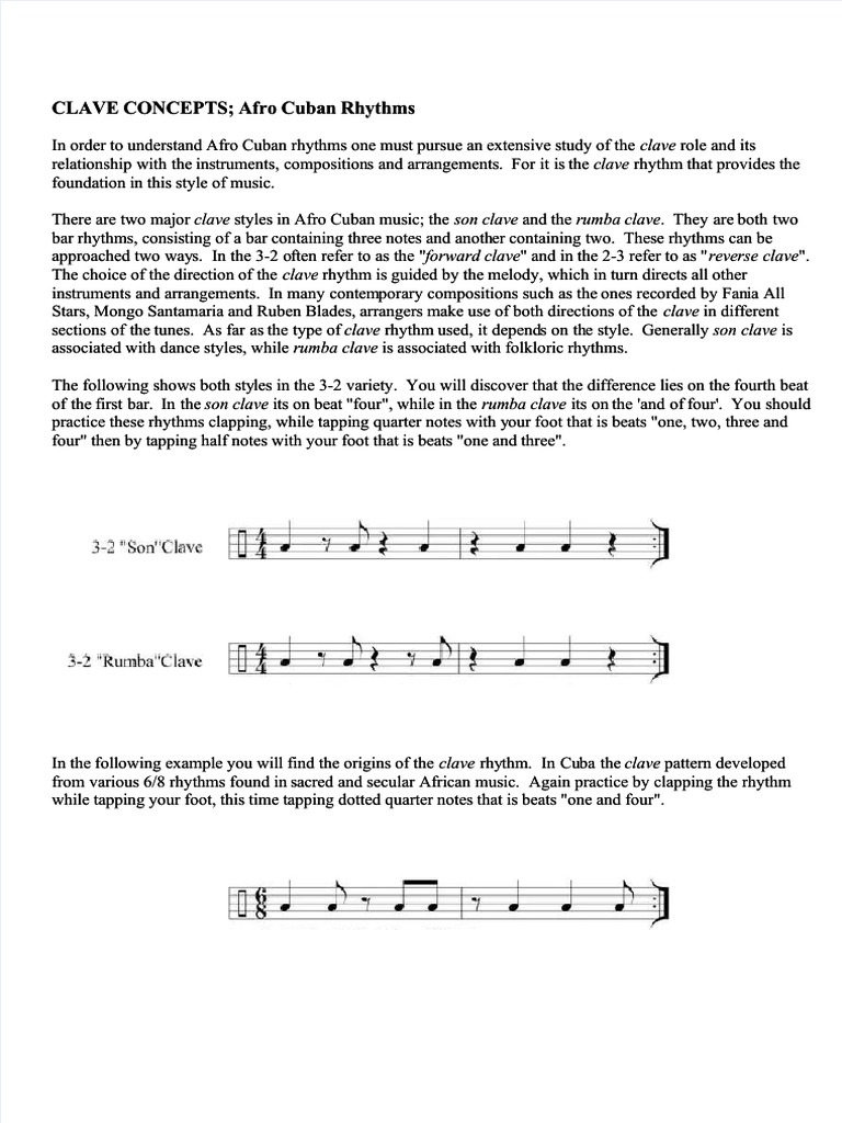 PDF Clave Concepts DL | PDF | Latin American Music | Cuban Music