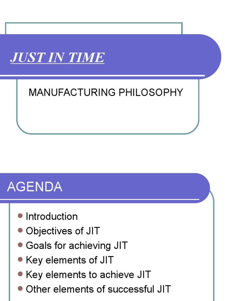 Just in Time - An Introduction | PDF | Economies | Production And ...