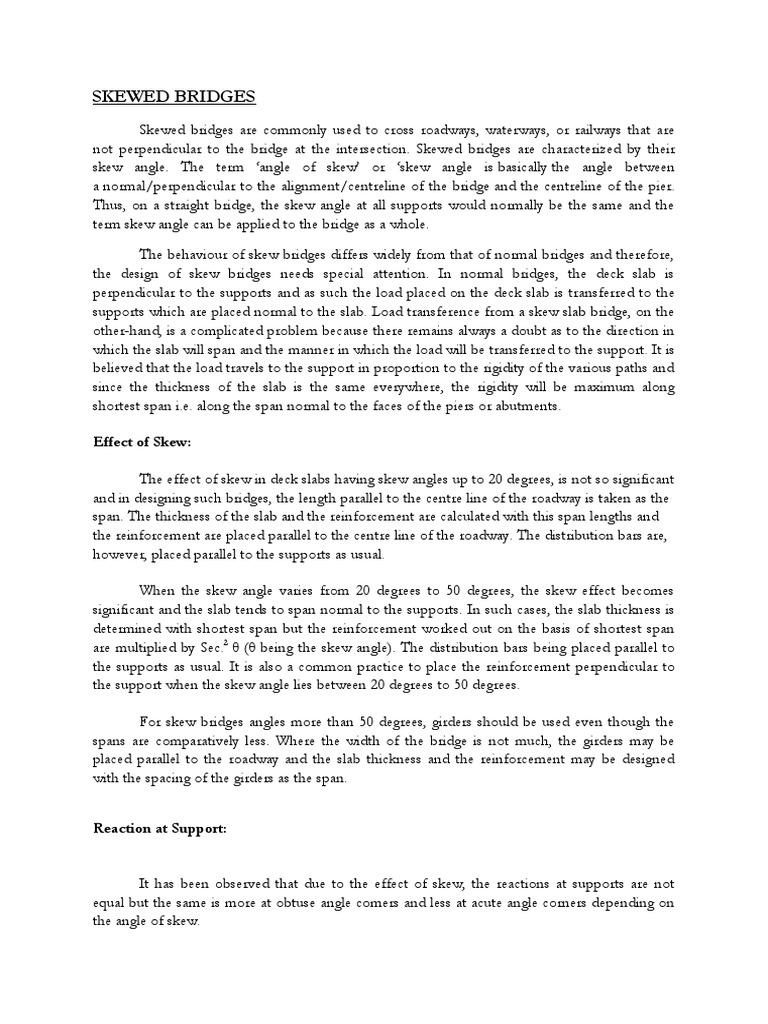 Design Considerations for Skewed Bridges: Effects of Skew Angle on Load ...