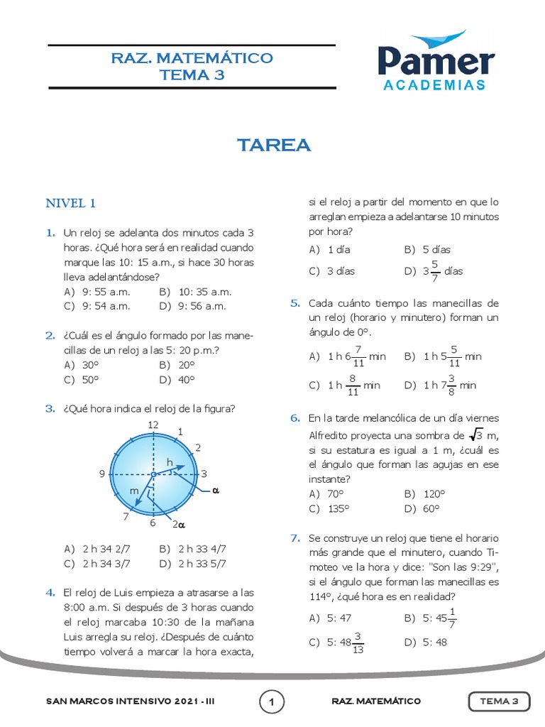 RM - Sem - 3 - Cronometría I | PDF | Reloj | Hora