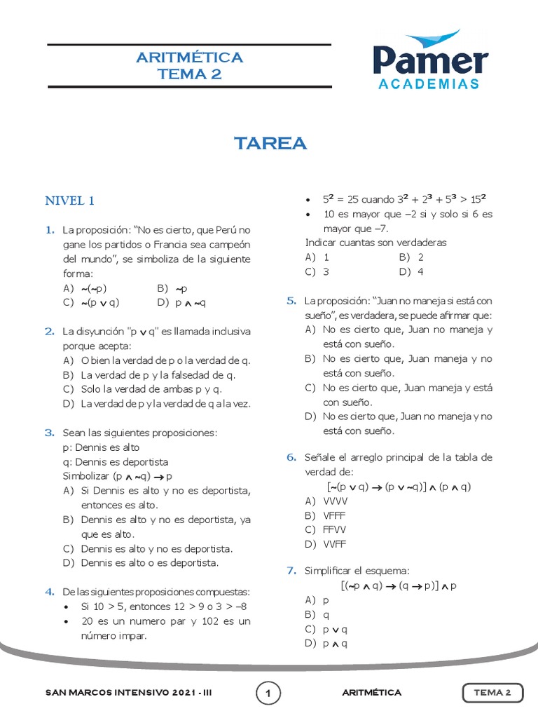 A - Sem - 2 - Lógica Proposicional | PDF | Proposición | Verdad
