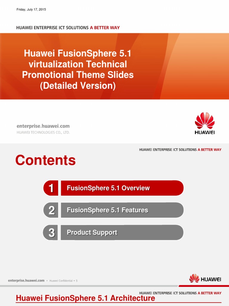 Huawei FusionSphere 5.1 Technical Presentation (Virtualization) - 1 | PDF | Computer Network ...