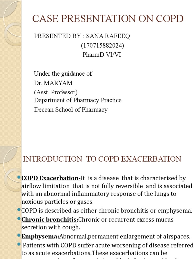 Case On Copd | PDF | Chronic Obstructive Pulmonary Disease | Bronchitis