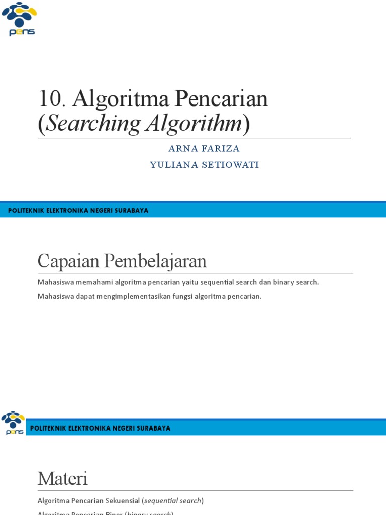 10 Algoritma Pencarian v1.2 | PDF
