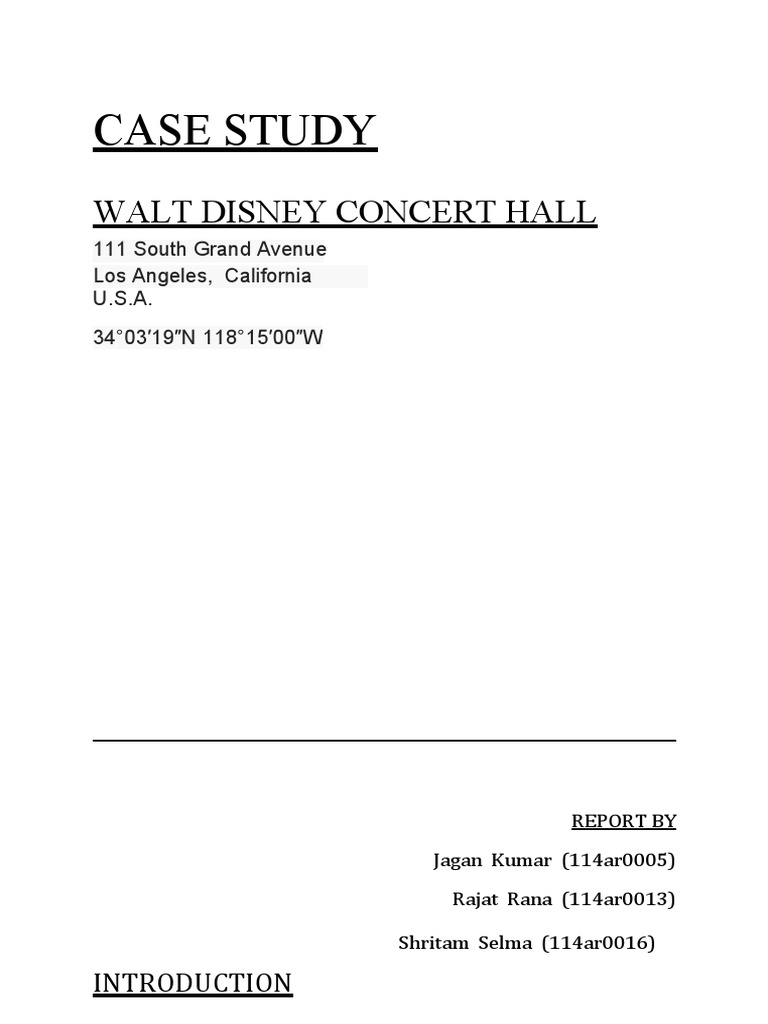 Case Study: Walt Disney Concert Hall | PDF