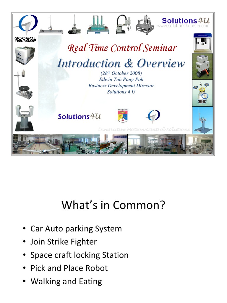Real-Time Control Systems Seminar | PDF | Servomechanism | Automation