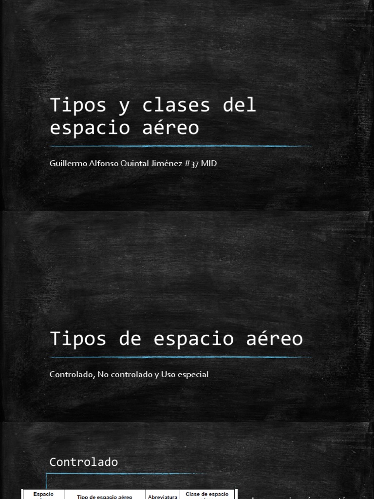 Tipos y Clases Del Espacio Aéreo | PDF | Control de tráfico aéreo ...