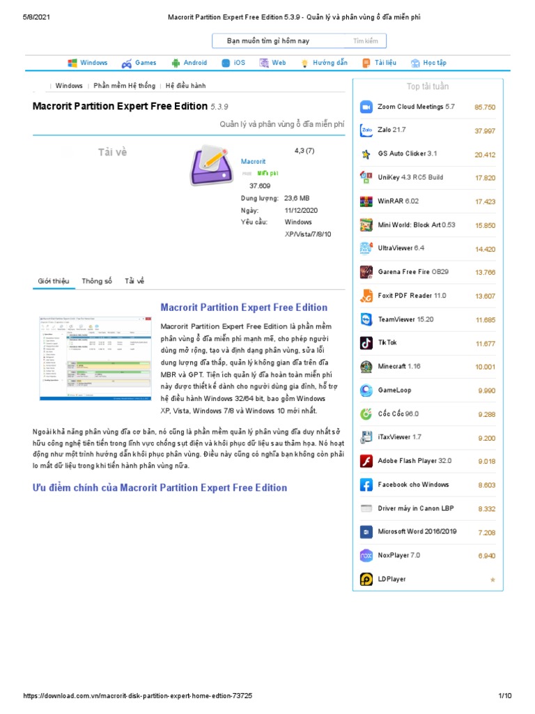 Macrorit Partition Expert Free Edition 5.3.9 - Quản lý và phân vùng ổ ...