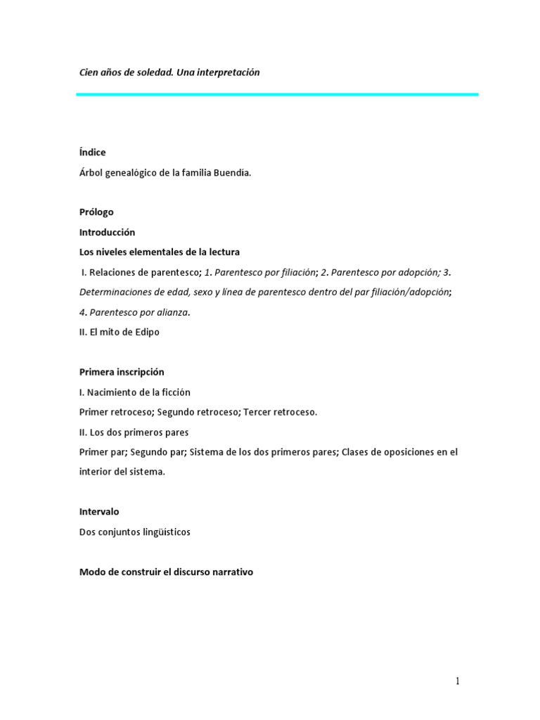 Cien Años de Soledad | PDF | Incesto | Edipo