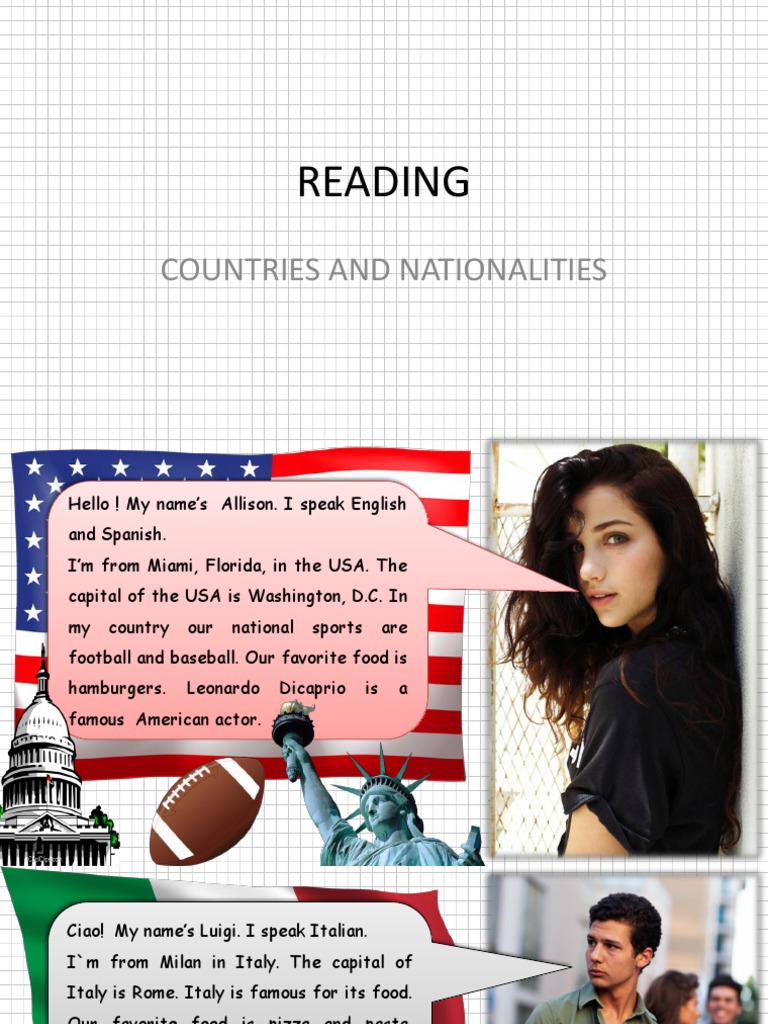 Reading Countries and Nationalities | PDF