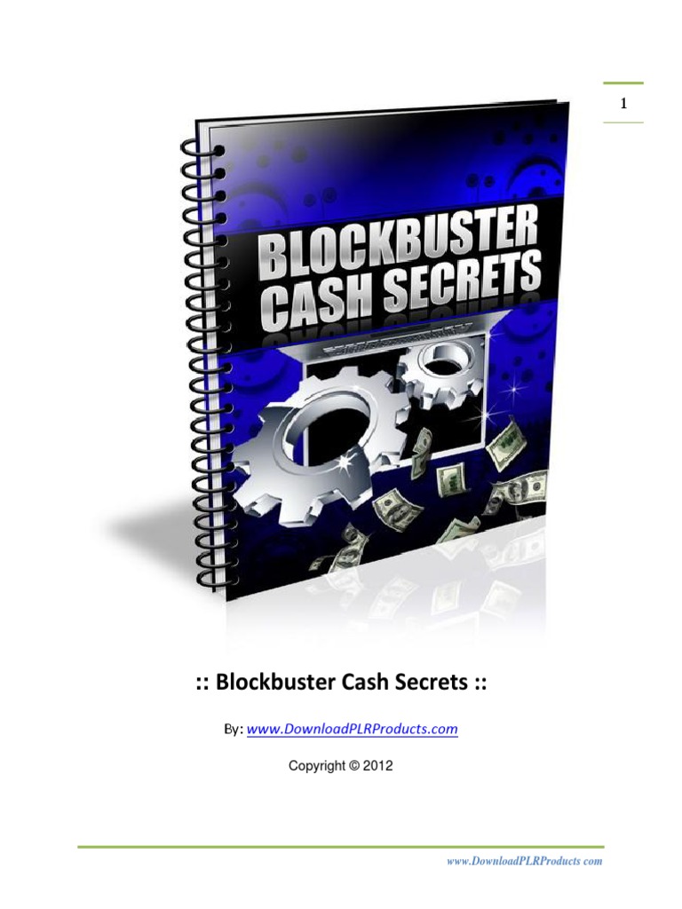 Blockbuster Cash Secrets | PDF | World Wide Web | Internet & Web