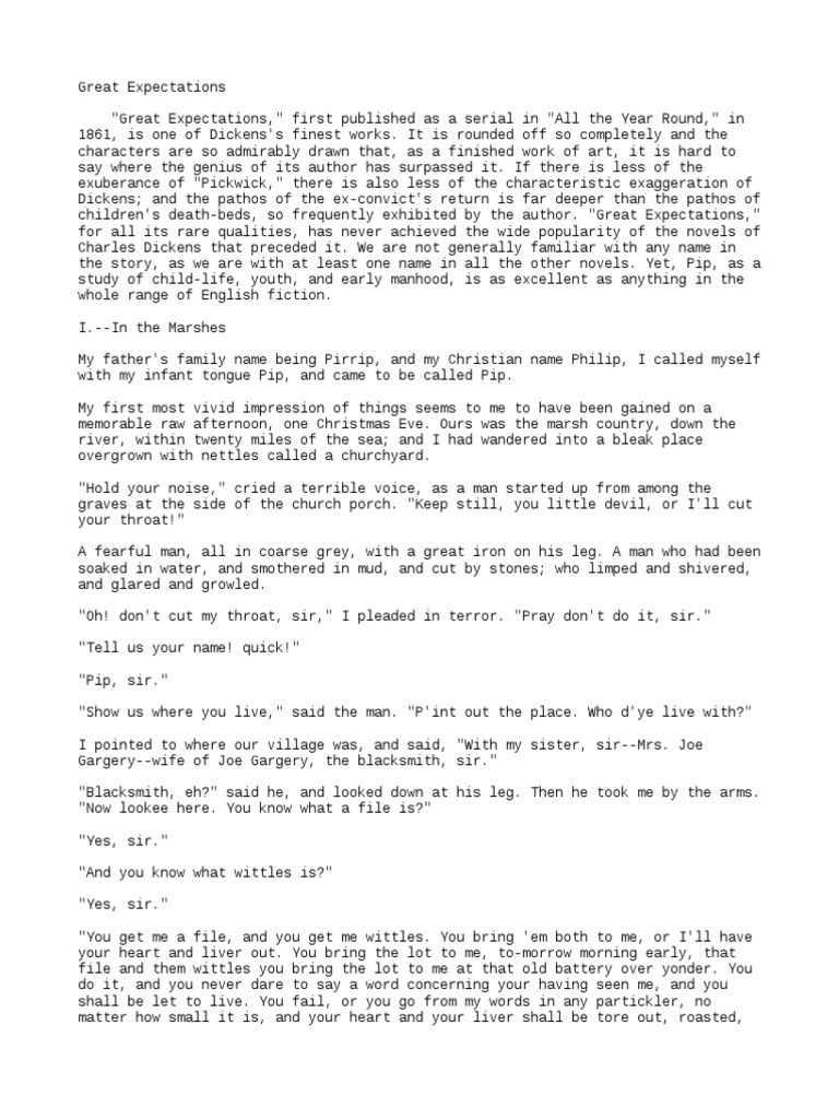 Great Expectations - Essay | PDF | Great Expectations | Estella (Great ...