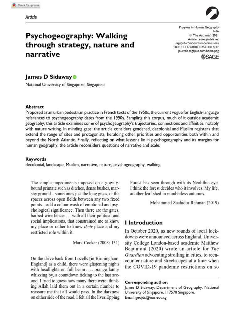 Psychogeography: Walking Through Strategy, Nature and Narrative ...