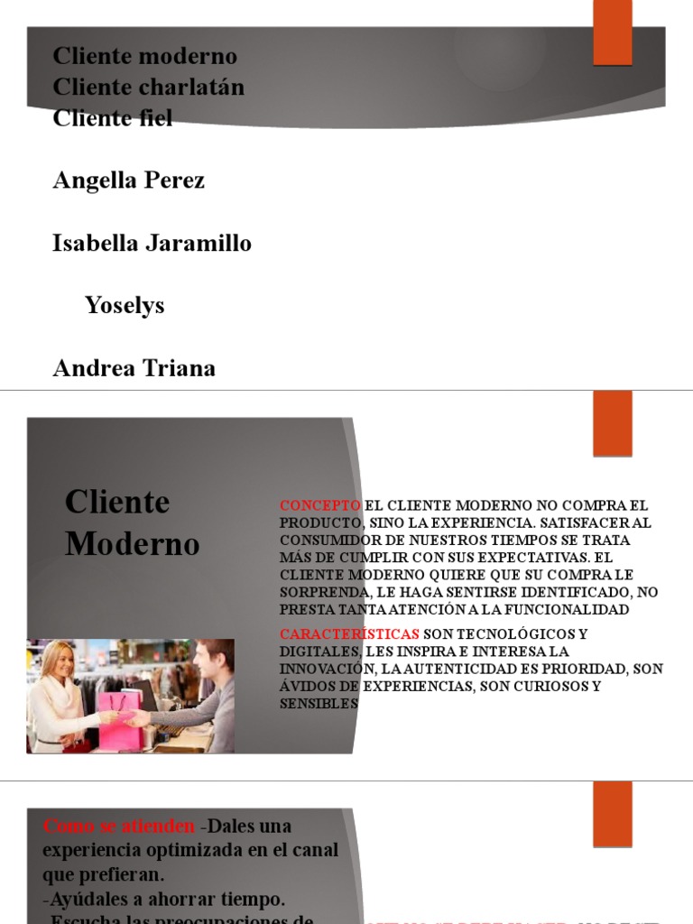 Tipos de Clientes: Moderno, Charlatán y Fiel | PDF | Cliente | Publicidad