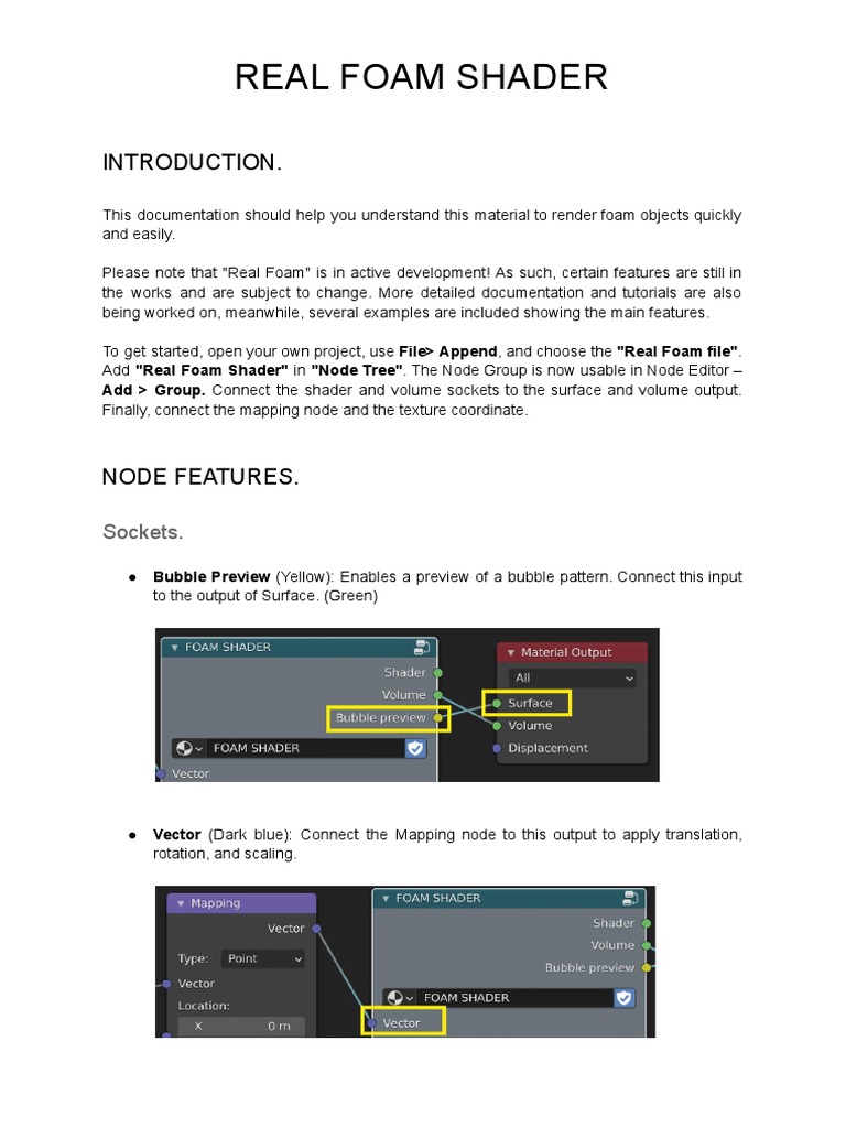 Real Foam Shader Manual | PDF | Texture Mapping | Shader