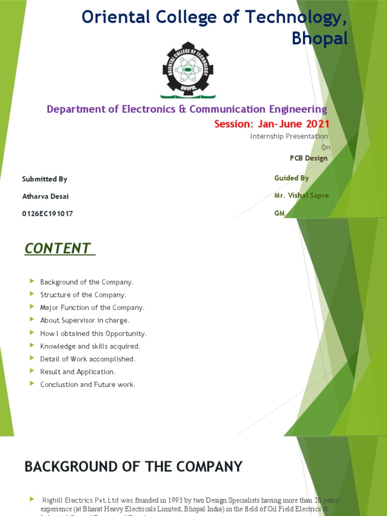 Internship | PDF | Printed Circuit Board | Electrical Engineering