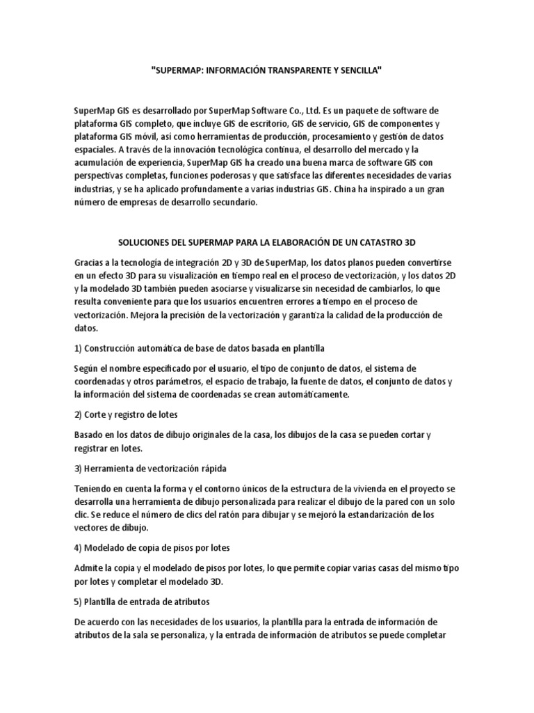 SUPERMAP | PDF | Sistema de información geográfica | Software
