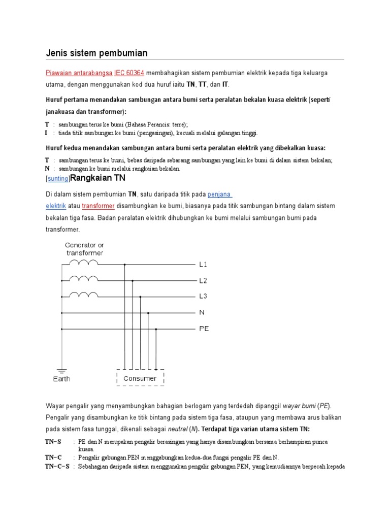 Jenis Sistem Pembumian | PDF Jenis Sistem Pembumian | PDF